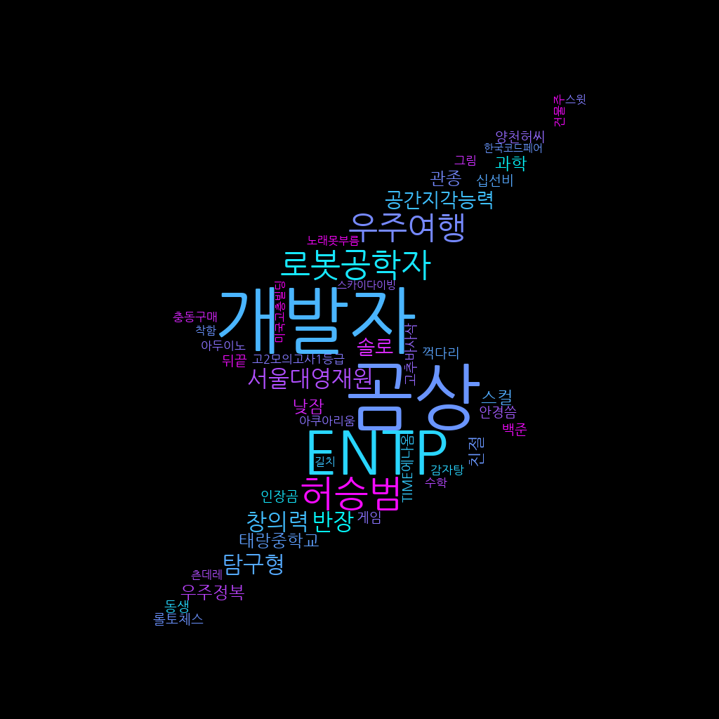 ENTP 곰상 개발자 - 워드클라우드 : 워드클라우드 생성기
